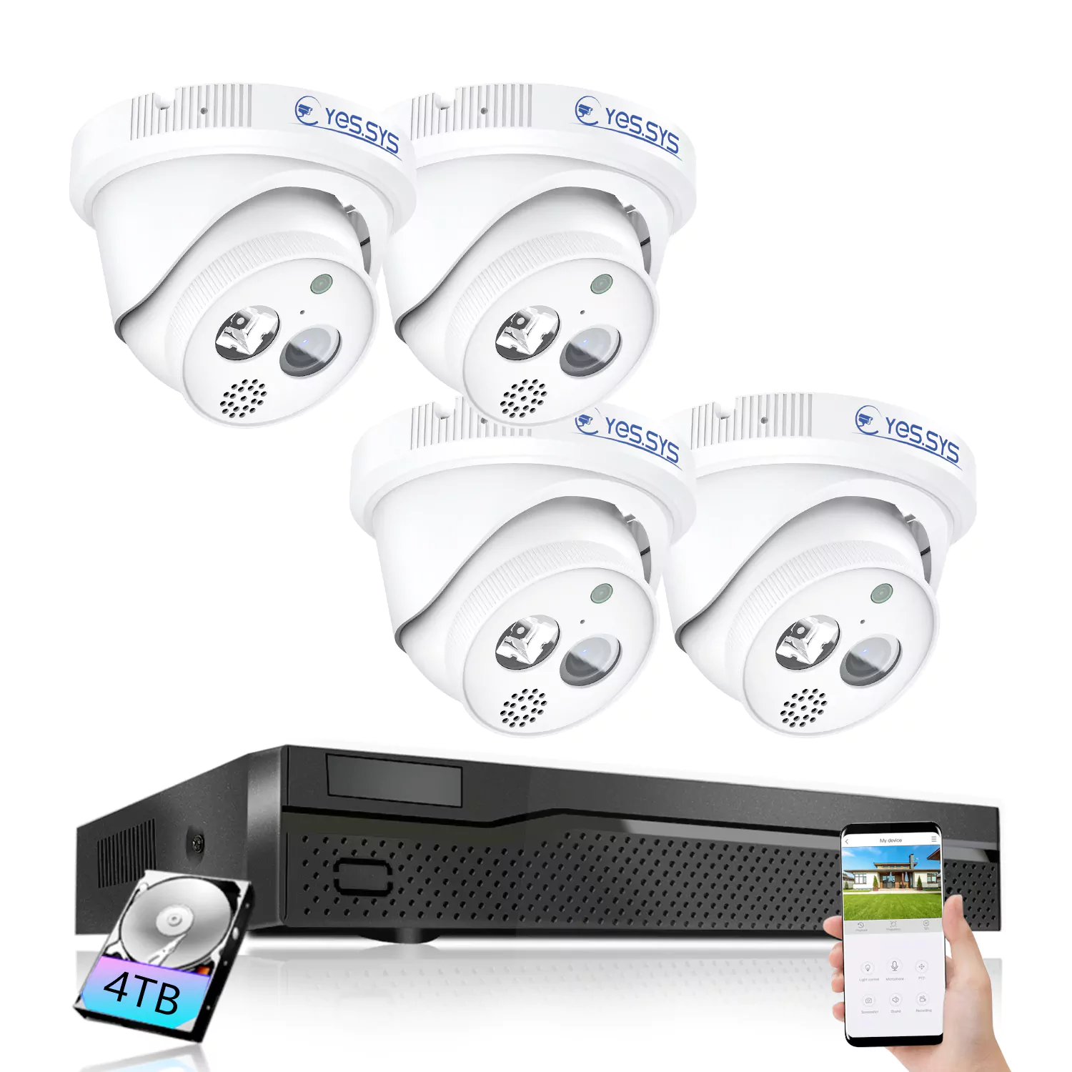 8MP IP Camera POE NVR ColorVu System,Wide-Angle Lens